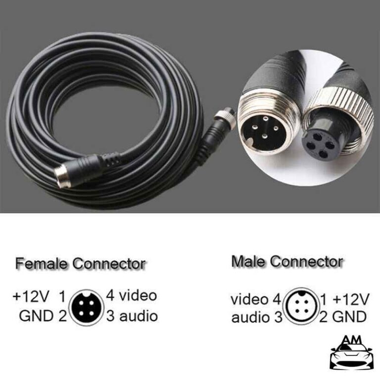 4 Pin Reverse Camera Cable Aviation Connector Extension - AutoMods